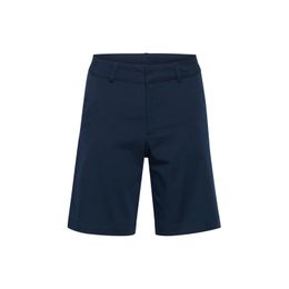 Shorts Kaffe "Anzugshorts KALEA", Damen, Gr. 44, N-Gr, blau (midnight marine), Obermaterial: 38% Polyester PES. 30% Baumwolle CO. 30% Viskose CV. 2% Elasthan EL., Hosen Shorts