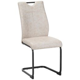 Xora Schwingstuhl, Schwarz, Beige, Metall, Textil, C-Form, 43x97x57 cm, Esszimmer, St&uuml;hle, Esszimmerst&uuml;hle, Schwingst&uuml;hle
