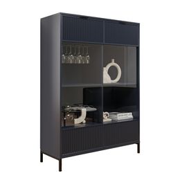 GLASVITRINE gro&szlig; mit 2 T&uuml;ren, Blau