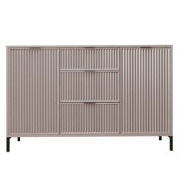 KOMMODE klein Aufbewahrungsschrank mit 3 Schubladen und 2 T&uuml;ren, Beige