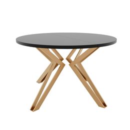 ESSTISCH ausziehbar aus MDF, Schwarz