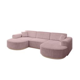 WOHNLANDSCHAFT MARI-U1-v1 - 303x171x83 cm Rosa Cord