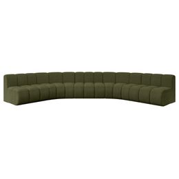 WOHNLANDSCHAFT modulares Sofa Montra-U1 - 490x174x70 cm Gr&uuml;n