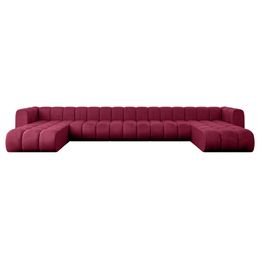 WOHNLANDSCHAFT modulares Sofa Joren-U3 - 501x177x70 cm Bordeauxrot