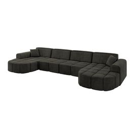 WOHNLANDSCHAFT LIVO-U2 - 400x173x79,5 cm Schwarz