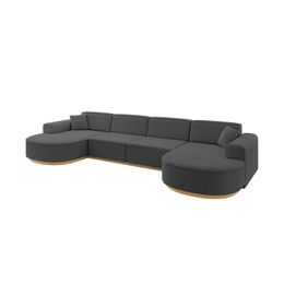 WOHNLANDSCHAFT MARI-U2-v2 - 388x171x83 cm Grau Boucl&eacute;