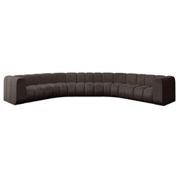 WOHNLANDSCHAFT modulares Sofa Lazro-U1 - 373x373x70 cm Braun
