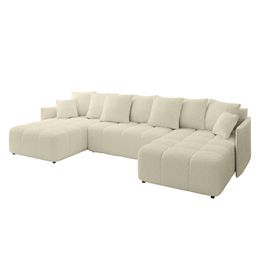 WOHNLANDSCHAFT LONLI-U 355x189x68 Beige Boucl&eacute;