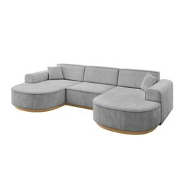 WOHNLANDSCHAFT MARI-U1-v2 - 303x171x83 cm Grau Velours
