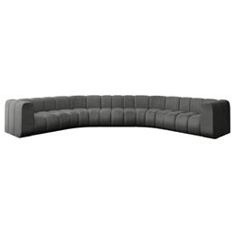 WOHNLANDSCHAFT modulares Sofa Lazro-U1 - 373x373x70 cm Dunkelgrau