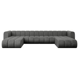 WOHNLANDSCHAFT modulares Sofa Joren-U2 - 410x177x70 cm Dunkelgrau
