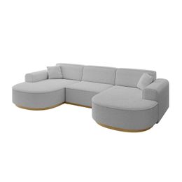 WOHNLANDSCHAFT MARI-U1-v2 - 303x171x83 cm Hellgrau Boucl&eacute;