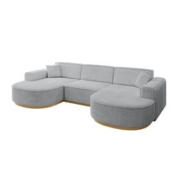 WOHNLANDSCHAFT MARI-U1-v2 - 303x171x83 cm Grau Cord