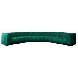 WOHNLANDSCHAFT modulares Sofa Lazro-U1 - 373x373x70 cm Gr&uuml;n