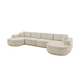 WOHNLANDSCHAFT MARI-U2-v2 - 388x171x83 cm Ecru Velours
