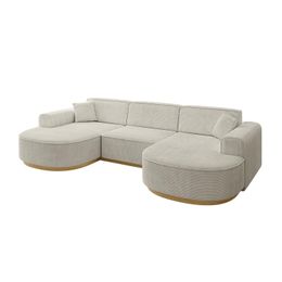 WOHNLANDSCHAFT MARI-U1-v2 - 303x171x83 cm Creme Cord