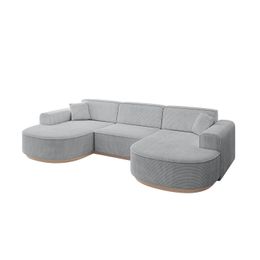WOHNLANDSCHAFT MARI-U1-v1 - 303x171x83 cm Grau Cord