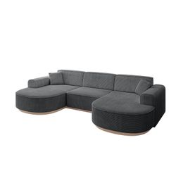WOHNLANDSCHAFT MARI-U1-v1 - 303x171x83 cm Dunkelgrau Cord