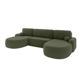 WOHNLANDSCHAFT mit Schlaffunktion und Bettkasten LIRA-U - 335x172x89 Gr&uuml;n