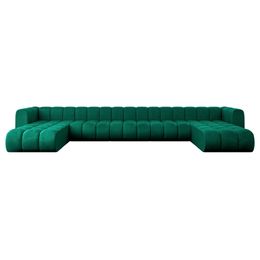 WOHNLANDSCHAFT modulares Sofa Joren-U3 - 501x177x70 cm Gr&uuml;n