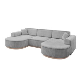 WOHNLANDSCHAFT MARI-U1-v1 - 303x171x83 cm Grau Velours