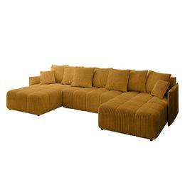 WOHNLANDSCHAFT LONLI-U 355x189x68 Senfgelb Cord