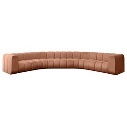 WOHNLANDSCHAFT modulares Sofa Lazro-U1 - 373x373x70 cm Apricot