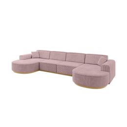 WOHNLANDSCHAFT MARI-U2-v2 - 388x171x83 cm Rosa Cord