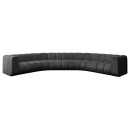 WOHNLANDSCHAFT modulares Sofa Lazro-U1 - 373x373x70 cm Schwarz
