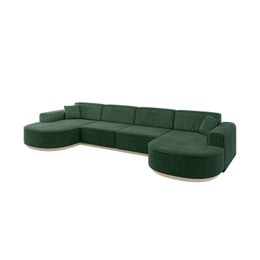 WOHNLANDSCHAFT MARI-U2-v1 - 388x171x83 cm Gr&uuml;n Cord