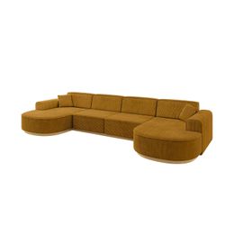 WOHNLANDSCHAFT MARI-U2-v2 - 388x171x83 cm Senfgelb Cord