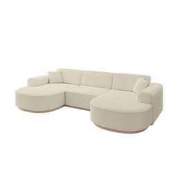 WOHNLANDSCHAFT MARI-U1-v1 - 303x171x83 cm Beige Boucl&eacute;