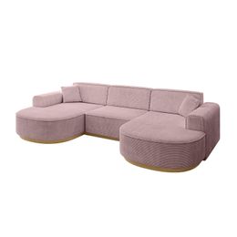WOHNLANDSCHAFT MARI-U1-v2 - 303x171x83 cm Rosa Cord