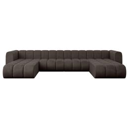 WOHNLANDSCHAFT modulares Sofa Joren-U2 - 410x177x70 cm Braun