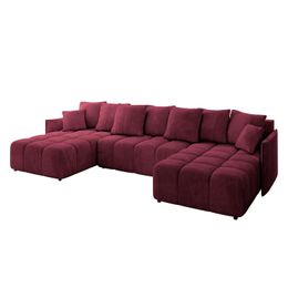 WOHNLANDSCHAFT LONLI-U 355x189x68 Bordeaux Velours