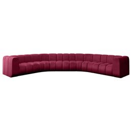 WOHNLANDSCHAFT modulares Sofa Lazro-U1 - 373x373x70 cm Bordeauxrot