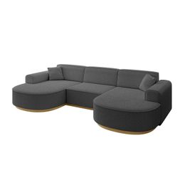 WOHNLANDSCHAFT MARI-U1-v2 - 303x171x83 cm Grau Boucl&eacute;