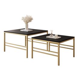 COUCHTISCH Schwarze matte Gold Rahmen
