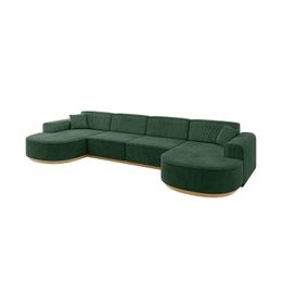 WOHNLANDSCHAFT MARI-U2-v2 - 388x171x83 cm Gr&uuml;n Cord