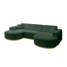 WOHNLANDSCHAFT MARI-U1-v2 - 303x171x83 cm Gr&uuml;n Cord