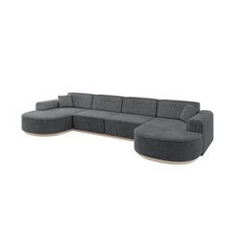 WOHNLANDSCHAFT MARI-U2-v1 - 388x171x83 cm Dunkelgrau Cord