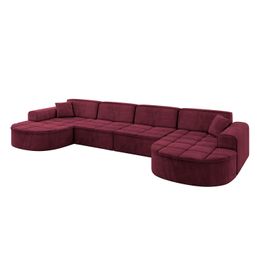WOHNLANDSCHAFT TARO-U2 - 388x171x79,5 cm Bordeauxrot