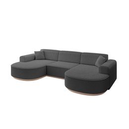WOHNLANDSCHAFT MARI-U1-v1 - 303x171x83 cm Grau Boucl&eacute;