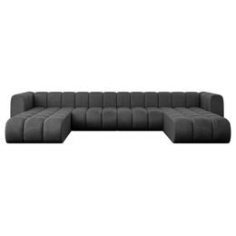 WOHNLANDSCHAFT modulares Sofa Joren-U2 - 410x177x70 cm Schwarz