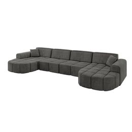 WOHNLANDSCHAFT LIVO-U2 - 400x173x79,5 cm Dunkelgrau