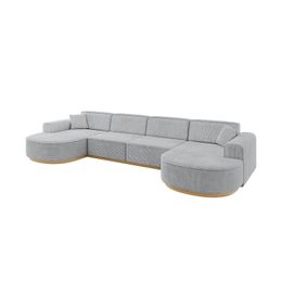 WOHNLANDSCHAFT MARI-U2-v2 - 388x171x83 cm Grau Cord