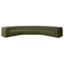 WOHNLANDSCHAFT modulares Sofa Lazro-U1 - 373x373x70 cm Gr&uuml;n