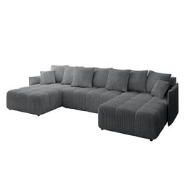 WOHNLANDSCHAFT LONLI-U 355x189x68 Dunkelgrau Cord