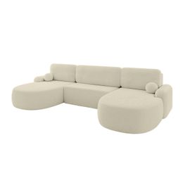 WOHNLANDSCHAFT mit Schlaffunktion und Bettkasten LIRA-U - 335x172x89 Beige