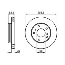Bosch Bremsscheibe 0986478485 bel&uuml;ftet 257mm 26mm f&uuml;r NISSAN